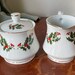 Vintage Christmas Holly Porcelain Creamer and Sugar Bowl Set All the ...