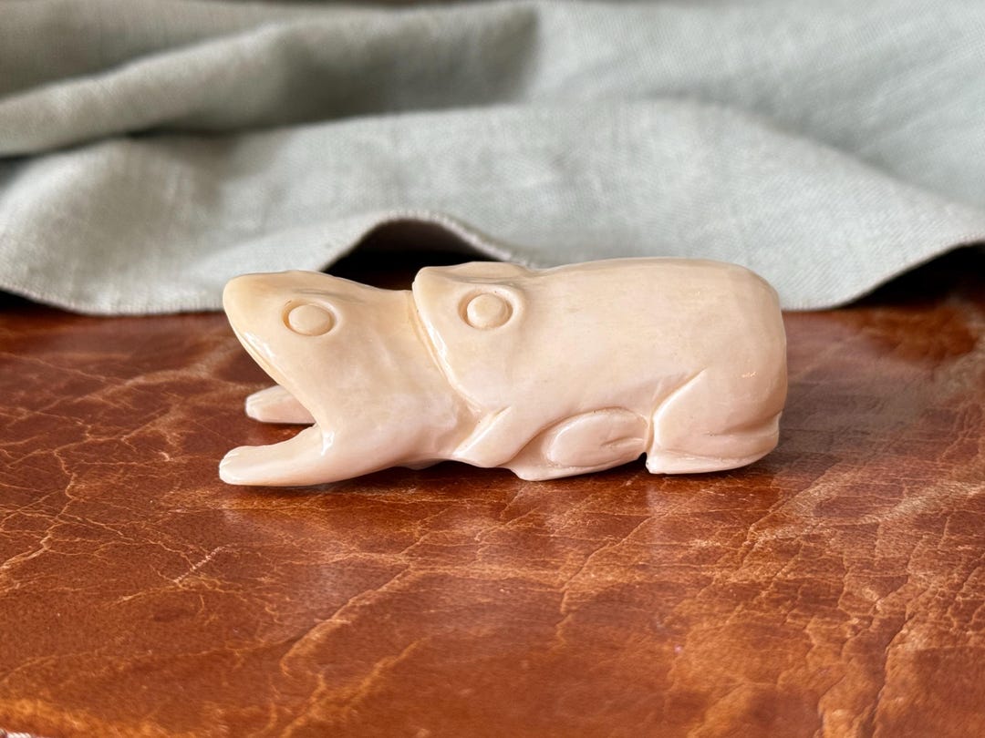 Antique Tupilak Frog Amulet Carved Bone Rare Fertility Frog Spirit ...