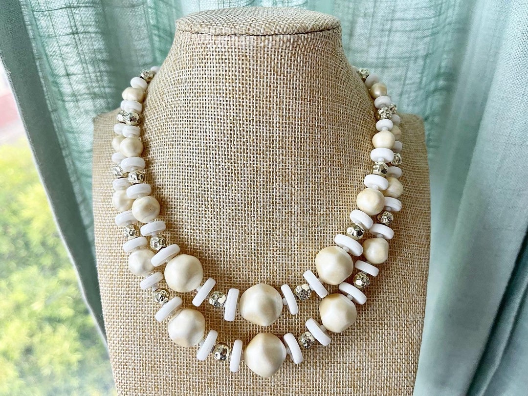 1950’s Elsa Schiaparelli Necklace Double Strand Faux Baroque Pearls ...