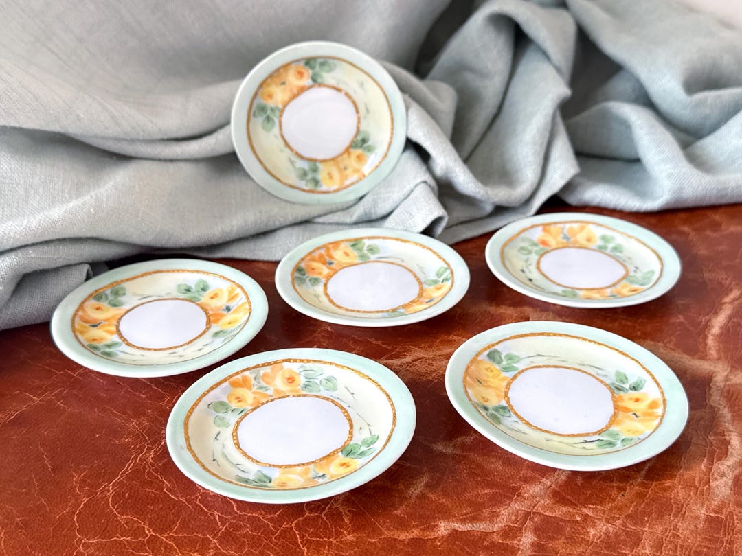 Rosenthal Hand Painted Butter Pats Set of 6 Gilded Yellow Rose Butter ...