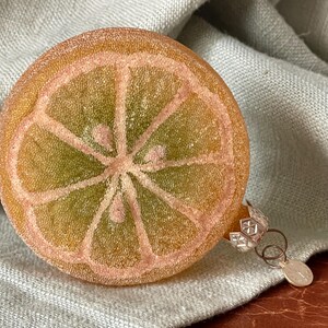 Vintage Sugared Fruit Glass Lemon Christmas Tree Ornament Blown Glass ...
