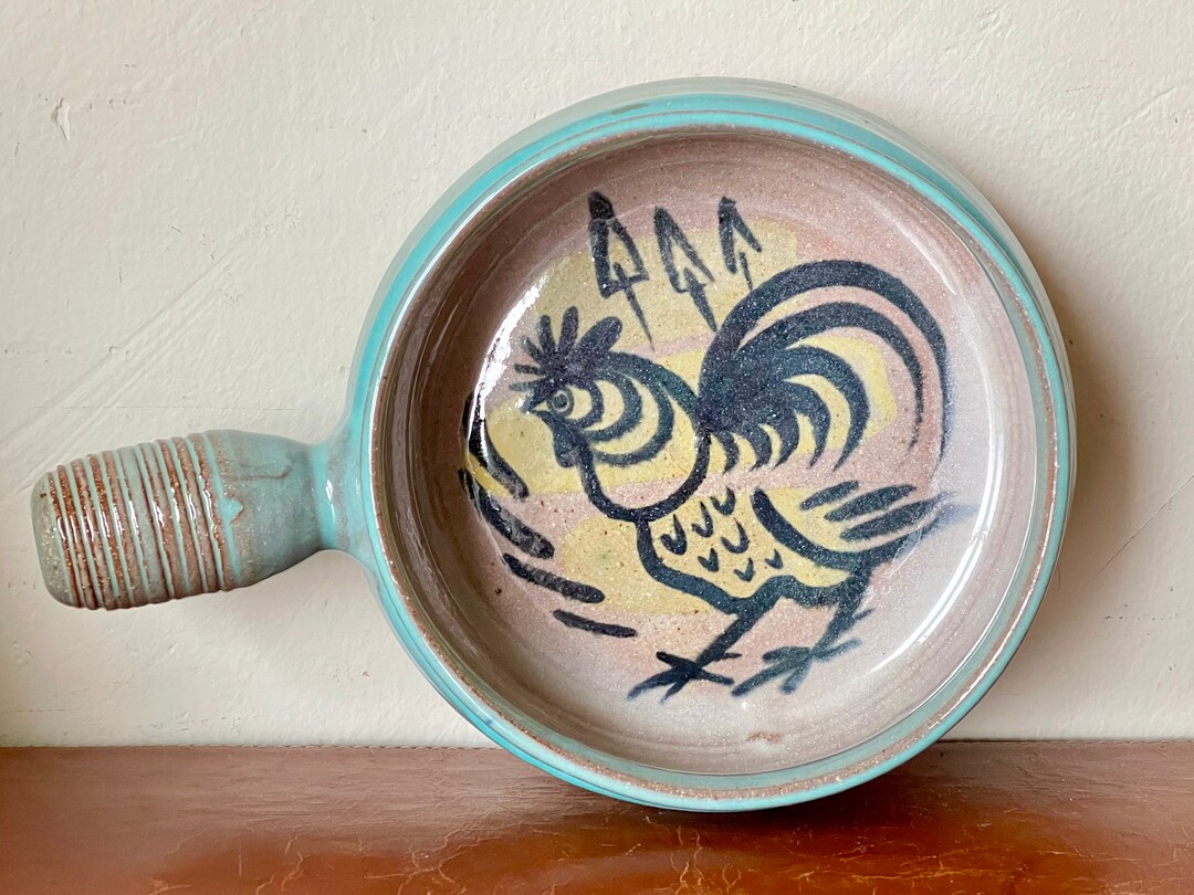 Merritt Island Crock Casserole Dish 1950’s Rare Rooster Design Art ...