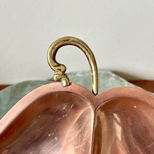 Copper Divided Flower Shaped Serving Tray With Brass Handle 1960s ...