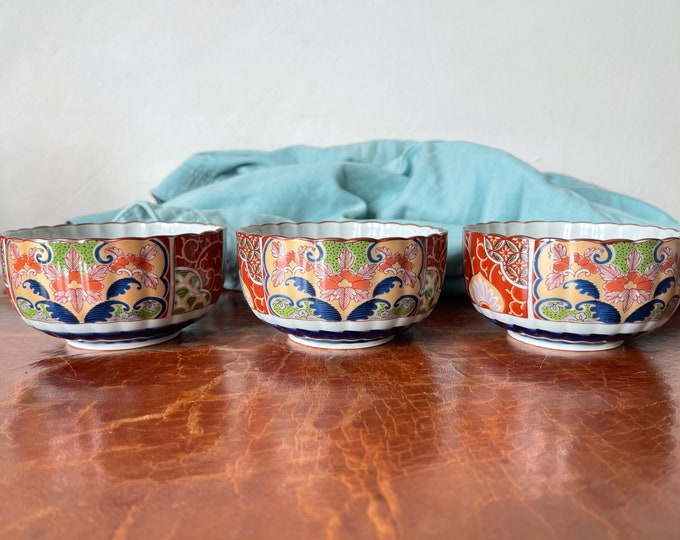 Arita Imari Design Porcelain Bowls Japanese Serving Bowls Scalloped ...