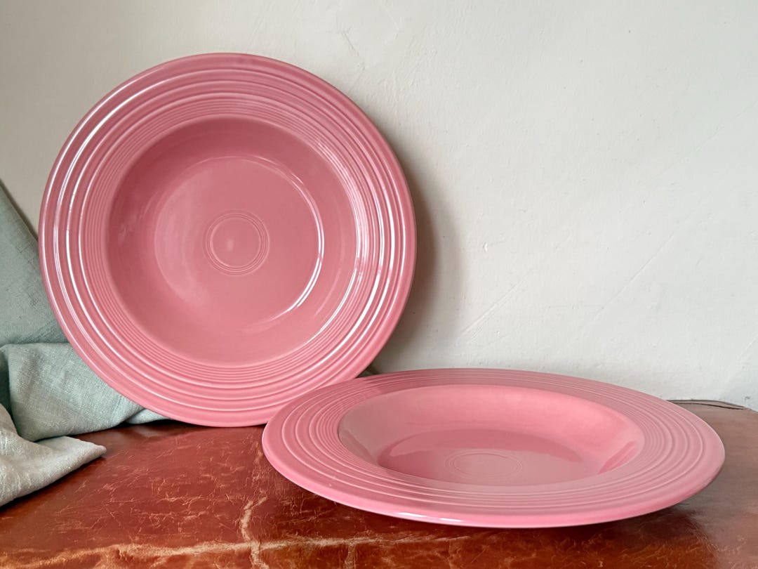 Fiestaware Pasta Bowls Set of 2 Rose Pink Colored Fiesta 12 Inch ...