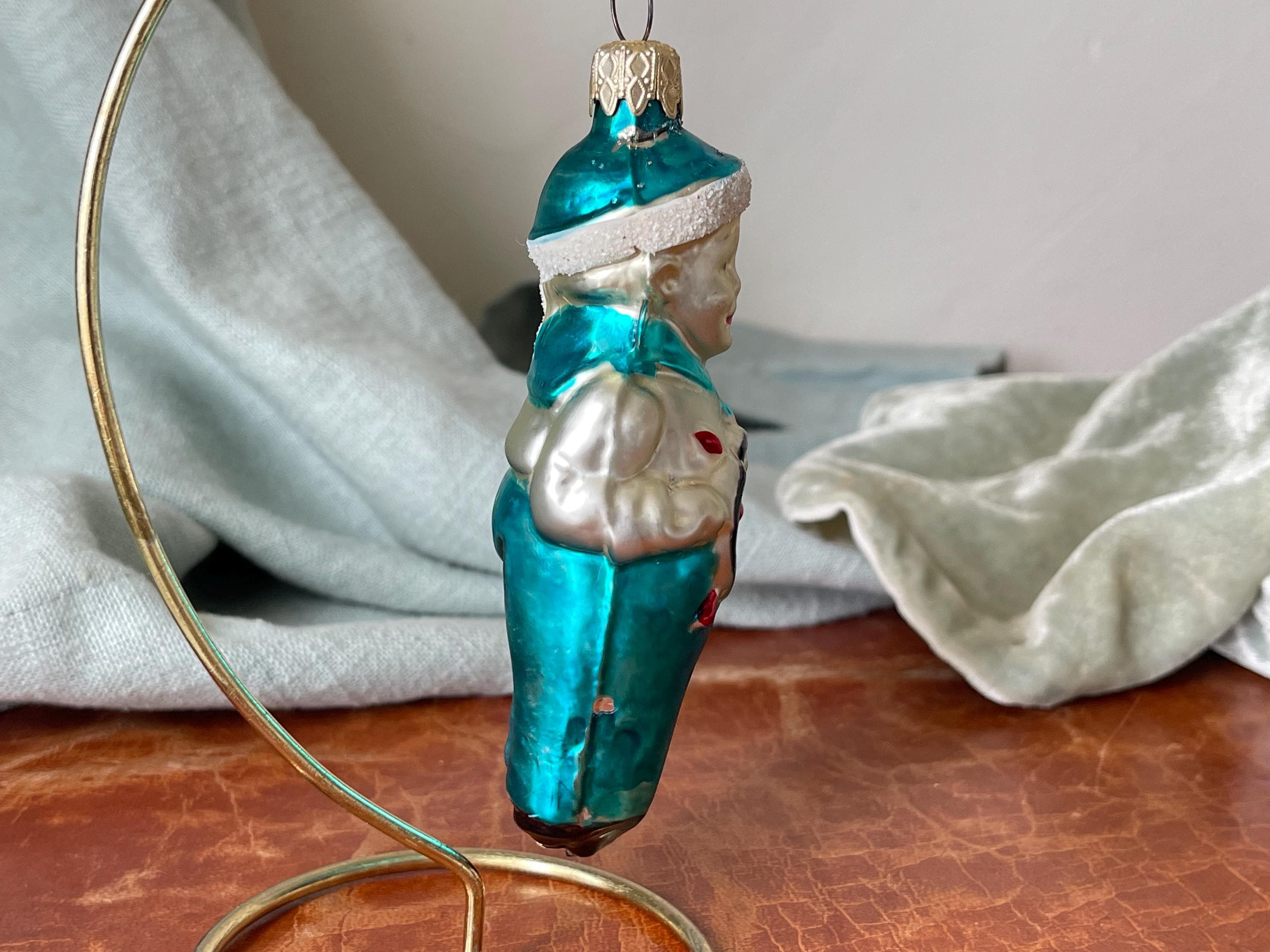 Vintage West Germany Glass Sailor Christmas Ornament Hand Painted ...