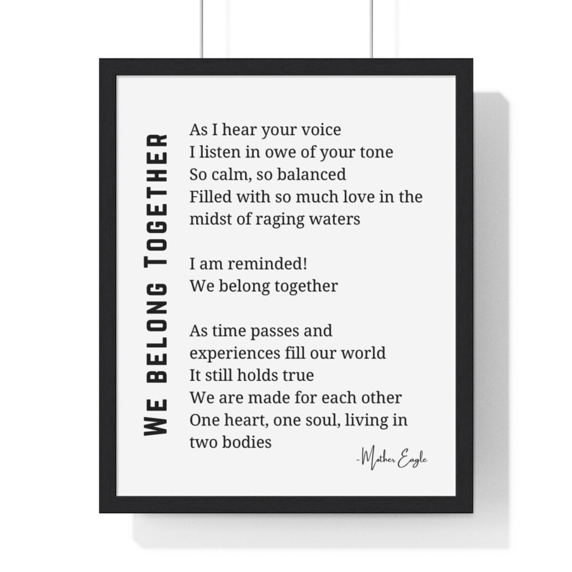 We Belong Together Poem Framed Poster Wall Art Home Decor | Etsy