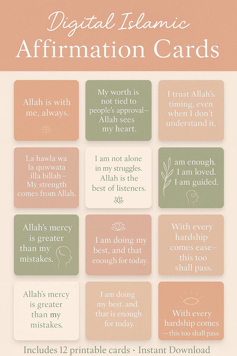 Printable Islamic Self Affirmation Cards - Etsy