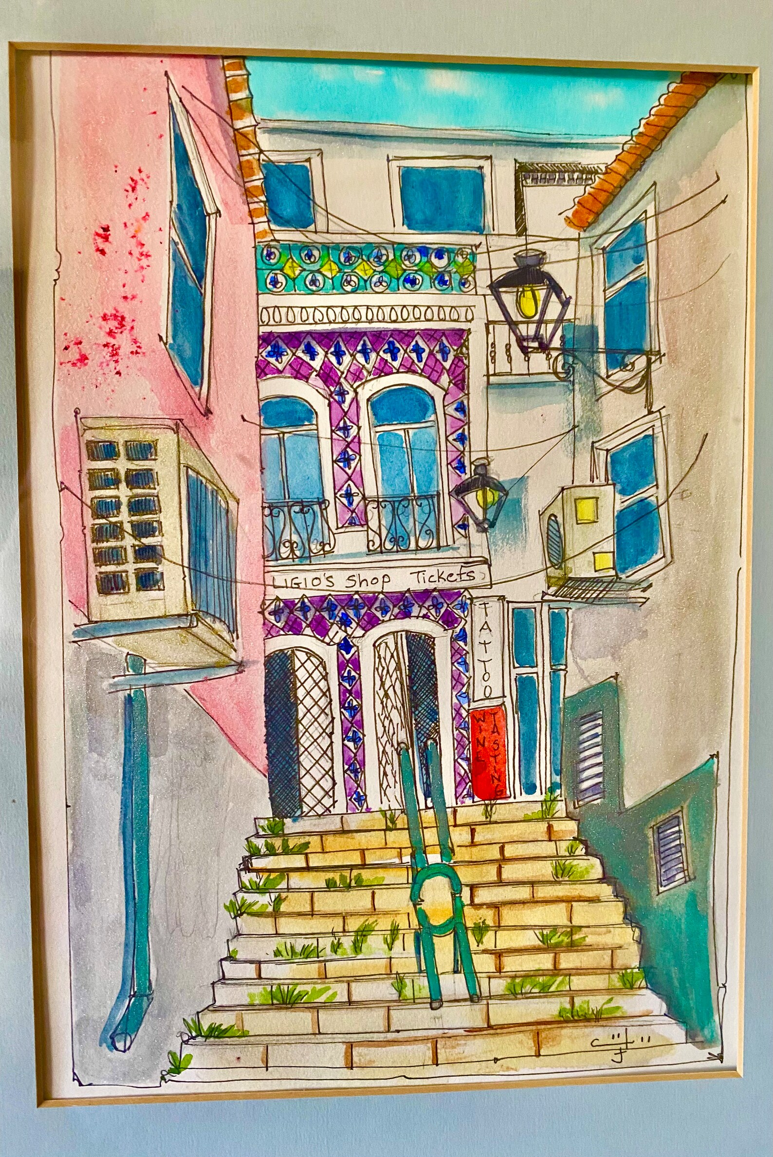 Original Watercolor Painting-lagos,portugal-urban Sketch-ink and ...