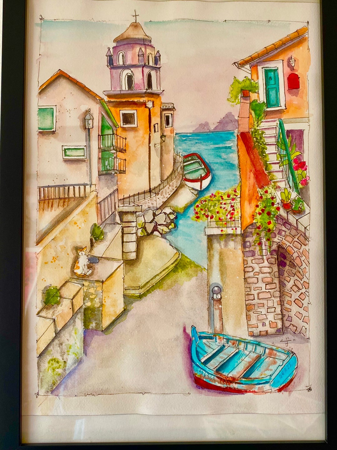 Original Watercolor Painting-italy-urban Sketch-ink and Watercolor ...