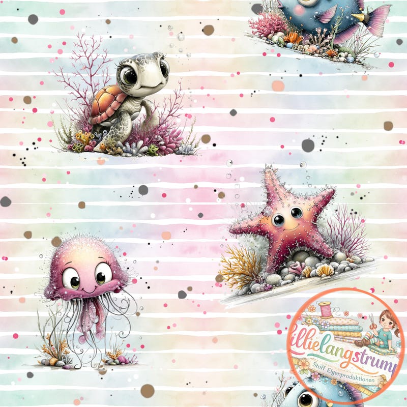 Meerestiere stoff meterware - Etsy.de
