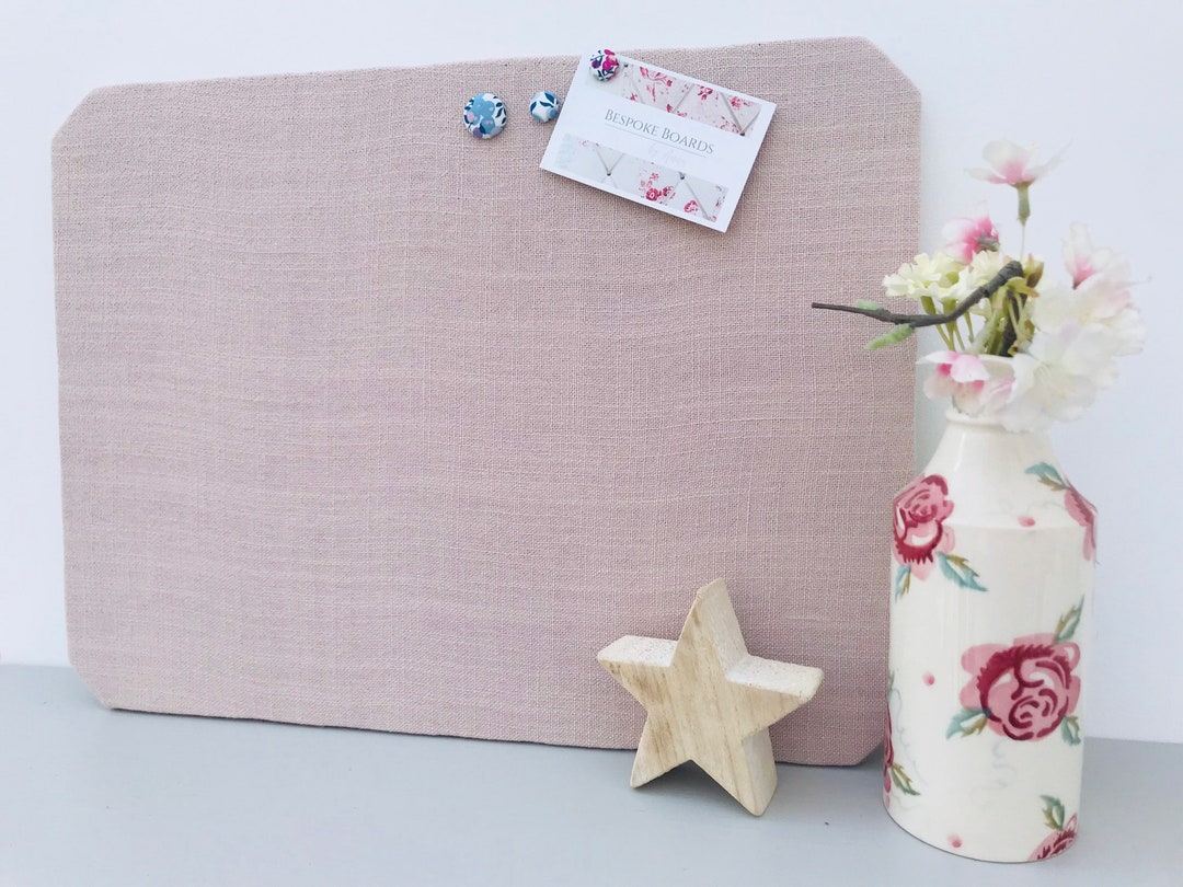Soft Pink Fabric Covered Cork Board / Pin Board - Etsy
