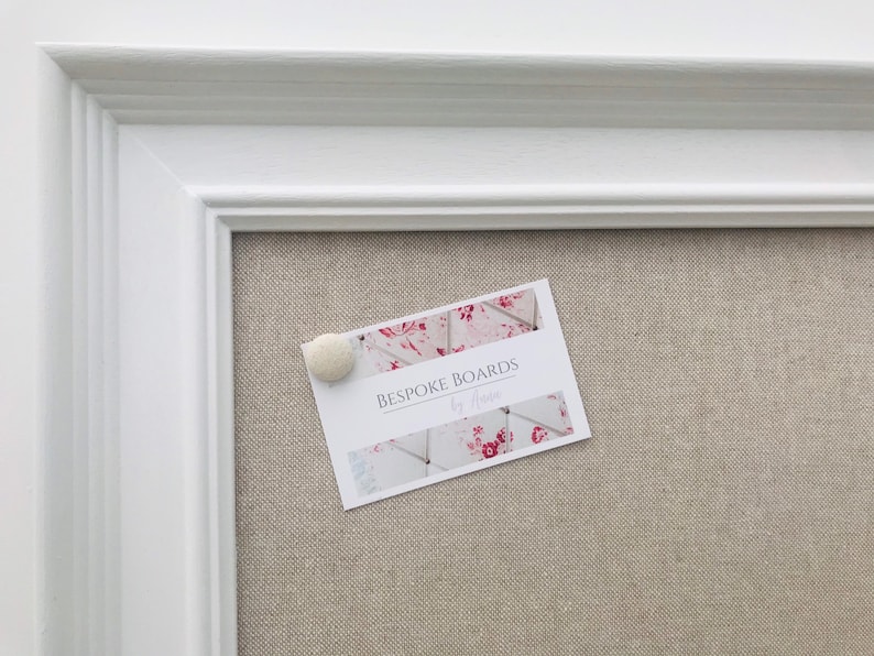 White Framed Linen Covered Notice Board / Pin Board - Etsy UK