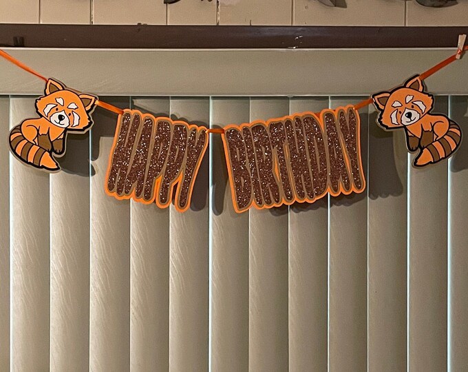 Red Panda Birthday Banner, Red Panda Banner, Red Panda Birthday Decor ...