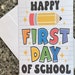 Cute First Day of School Card,colorful Back to School Cards,fun First ...