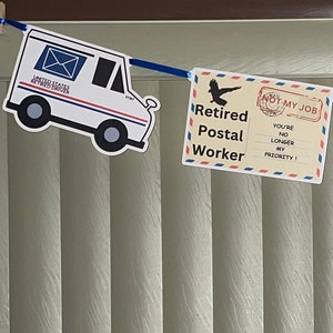 Retired Postal Worker Banner,mail Carrier Retirement Sign,retirement ...