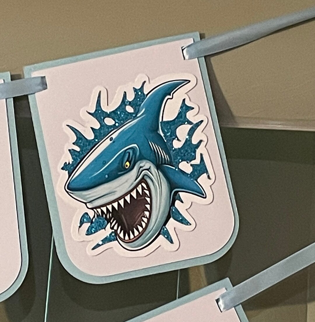 Shark Birthday Banner, Shark Banner, Shark Birthday Decor, Shark Party ...
