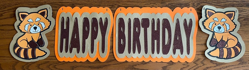 Red Panda Birthday Banner Red Panda Banner Red Panda - Etsy