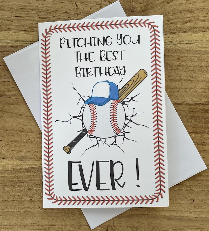Baseball Birthday Card,sports Birthday Card,baseball Theme Birthday ...