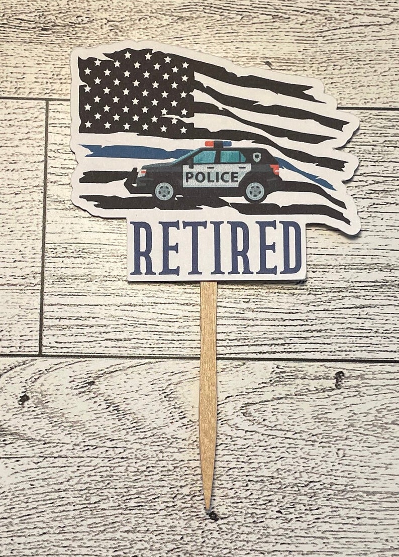 Retired Police Officer Cupcake Toppers,cop Retirement Party Decorations ...