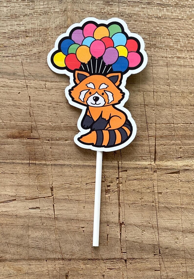 12 Red Panda Cup Cake Toppers, Red Panda Cake Toppers, Red Panda ...