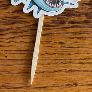 Shark Cup Cake Topper, Shark Cake Topper, Shark Decorations, 12 Shark ...