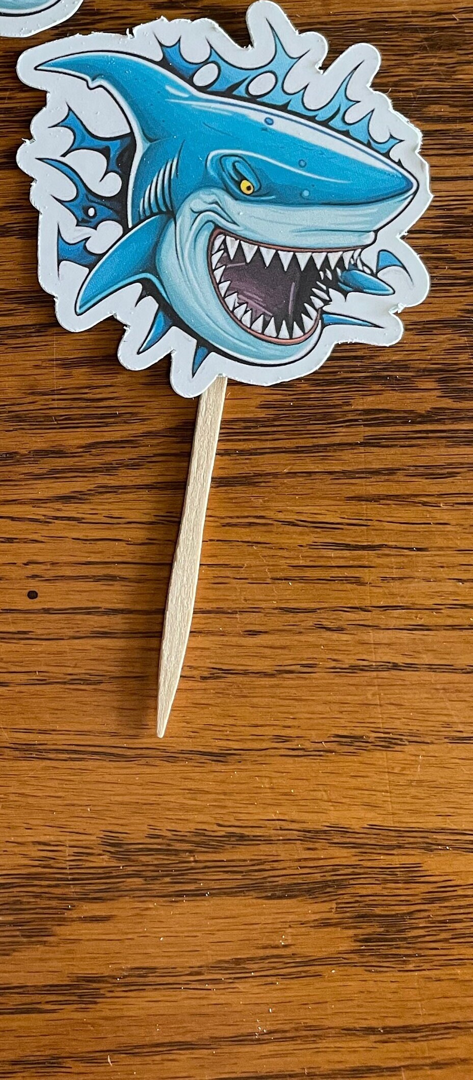 Shark Cup Cake Topper, Shark Cake Topper, Shark Decorations, 12 Shark ...