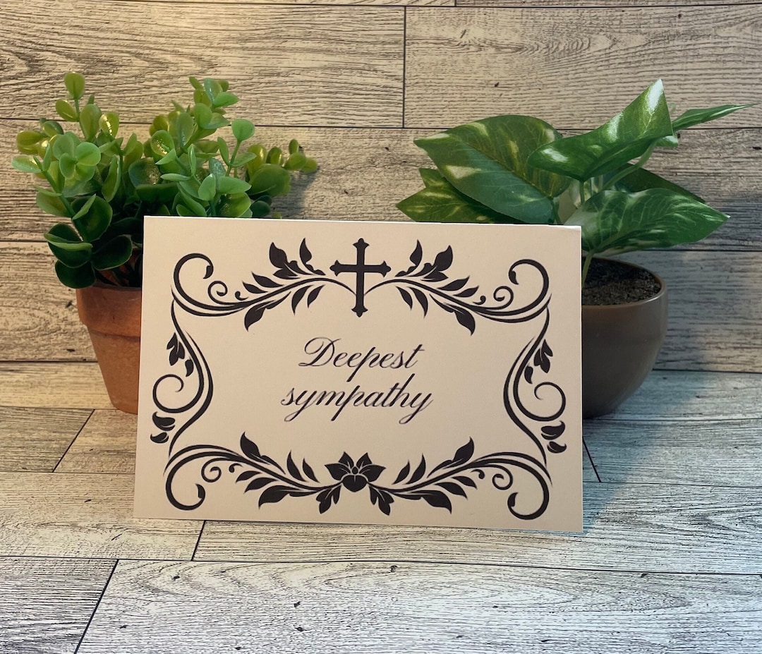 Religious Condolence Card With Cross,sympathy Card for Loss With Cross ...