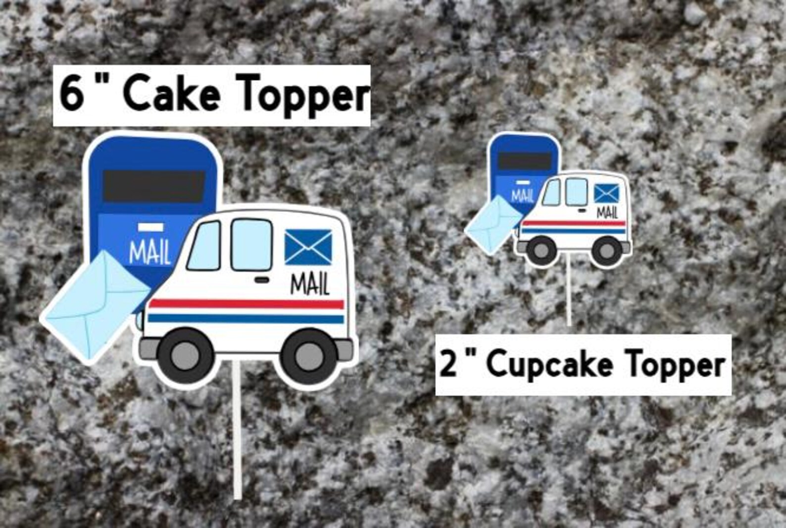 Instant Download Printable Postal Cake Toppers,diy Mail-themed Cupcake ...
