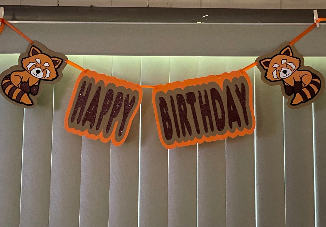 Red Panda Birthday Banner Red Panda Banner Red Panda - Etsy