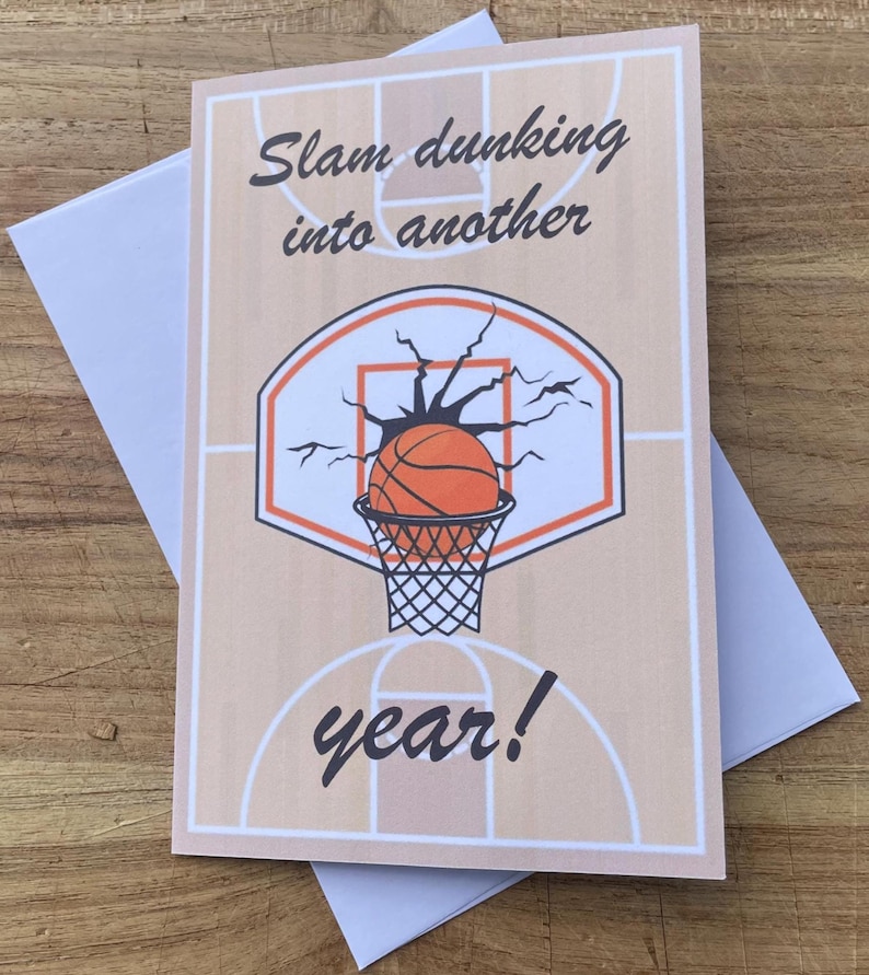 Basketball Birthday Card,slam Dunk Birthday Card,basketball Theme ...