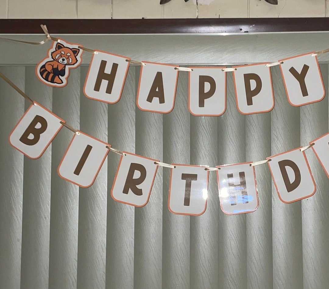 Red Panda Birthday Banner, Red Panda Banner, Laminated Birthday Banner ...