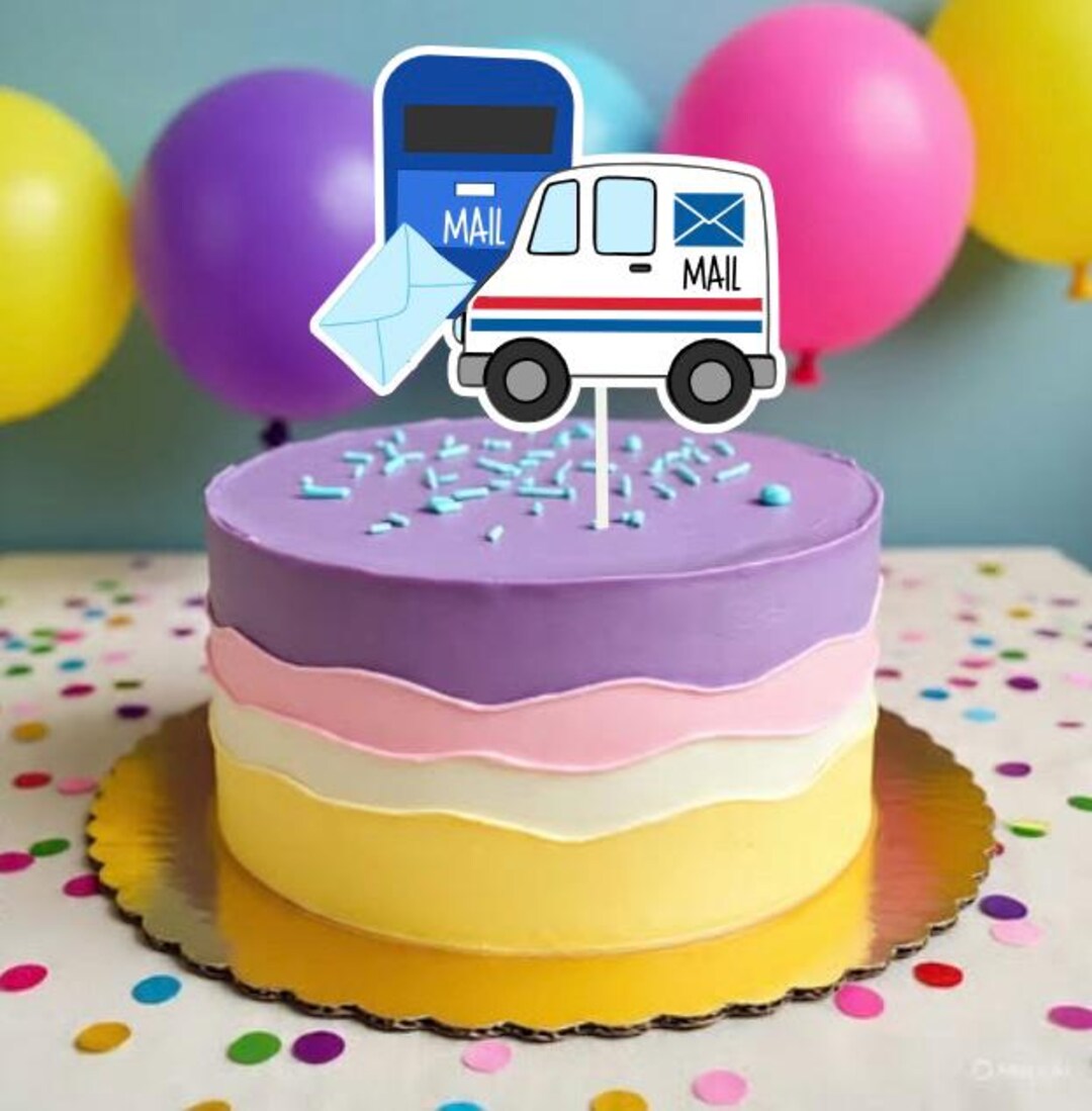 Instant Download Printable Postal Cake Toppers,diy Mail-themed Cupcake ...