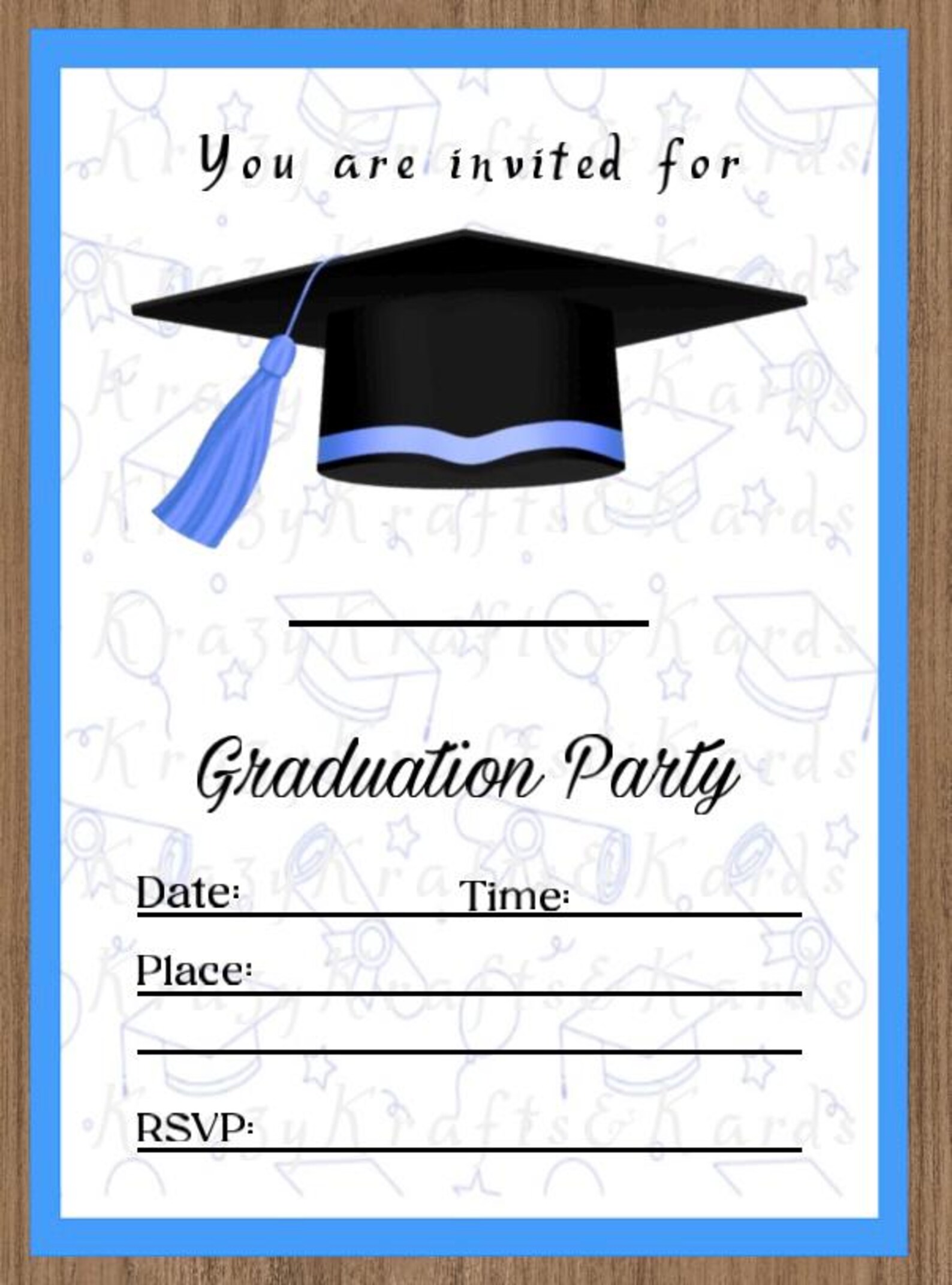 Printable Graduation Invitation Template,diy Graduation Invitation ...