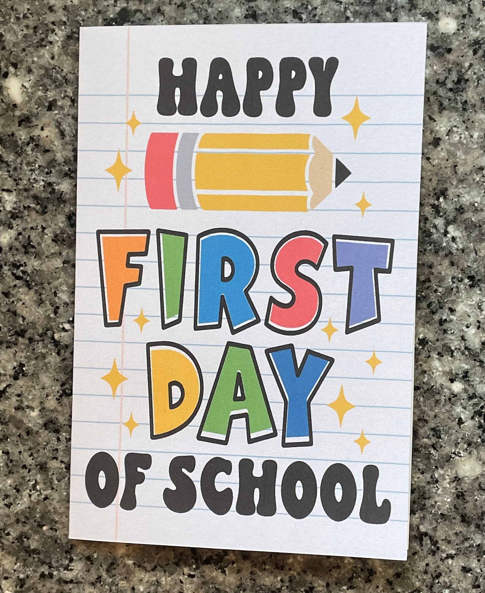 Cute First Day of School Card,colorful Back to School Cards,fun First ...
