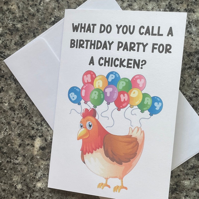 Chicken Birthday Card - Etsy