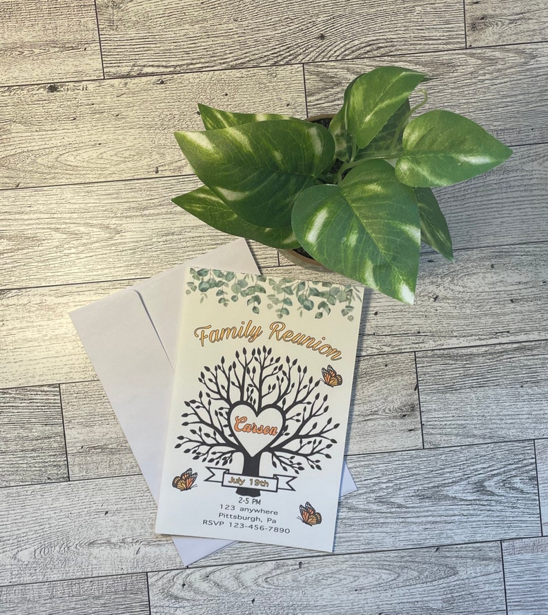 Personalized Family Reunion Invitation Cards Pack,custom Family Reunion ...