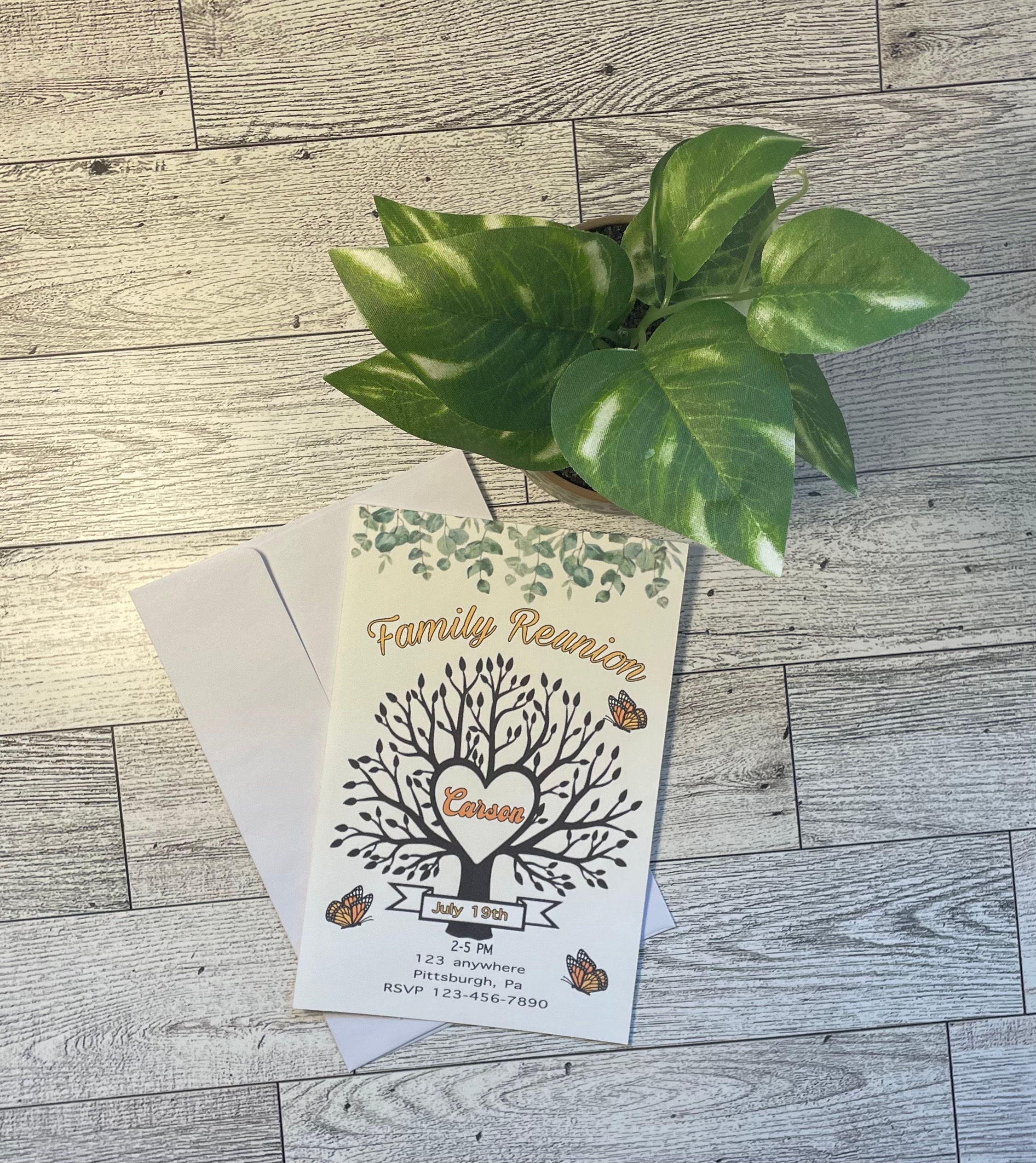 Personalized Family Reunion Invitation Cards Pack,custom Family Reunion ...