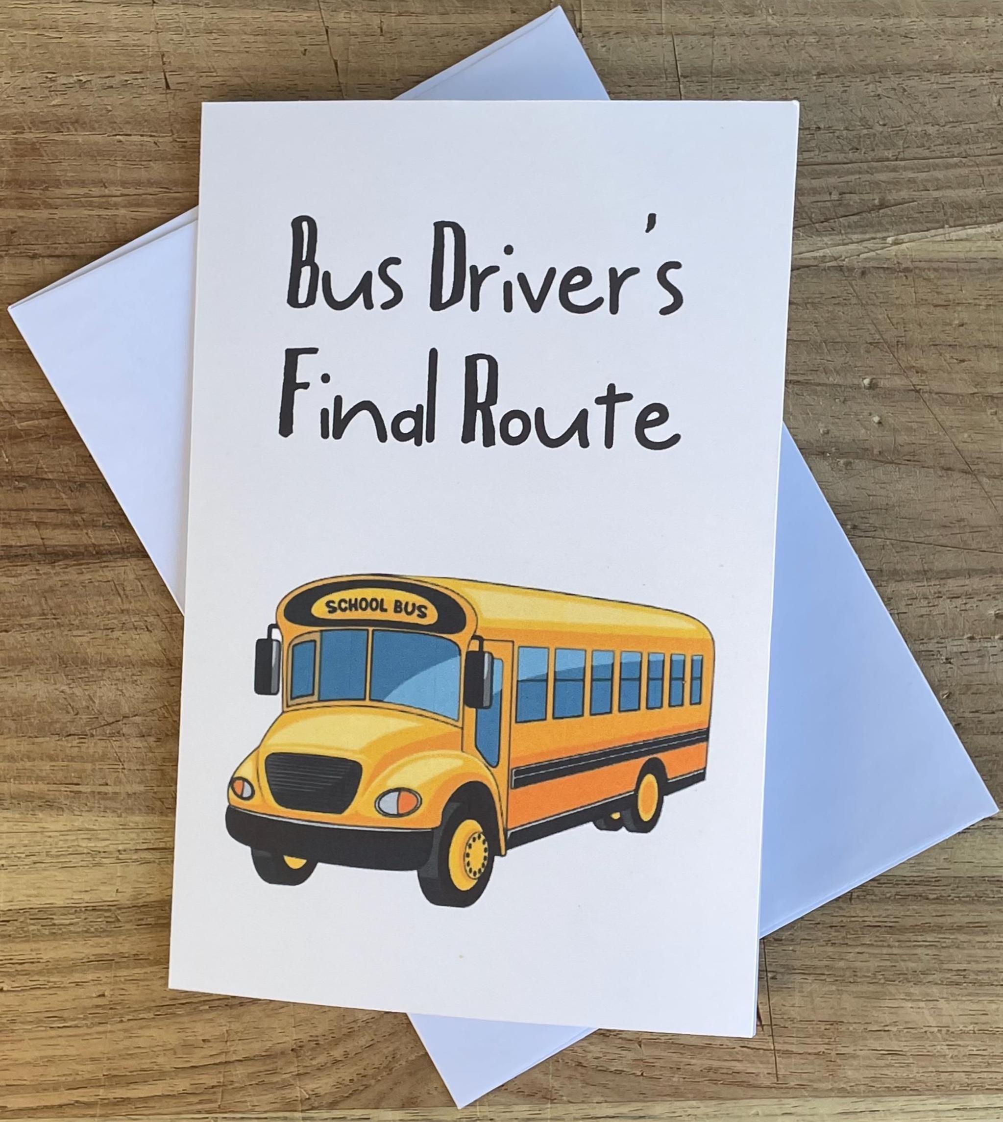 School Bus Retirement Cards Funny Printable