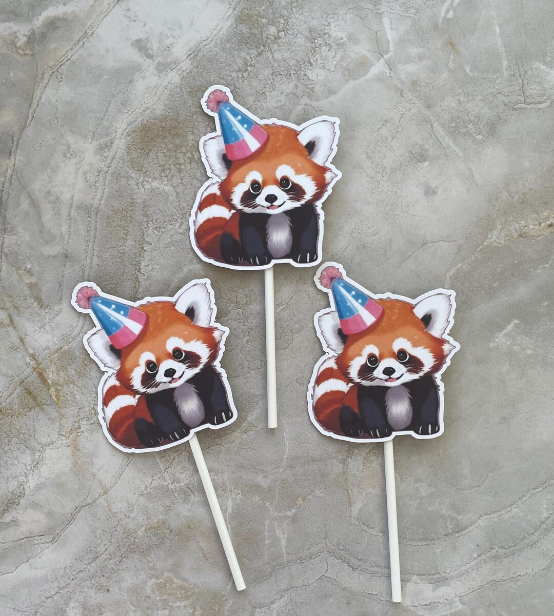 Red Panda Cupcake Toppers for Birthday Party,panda Themed Party ...