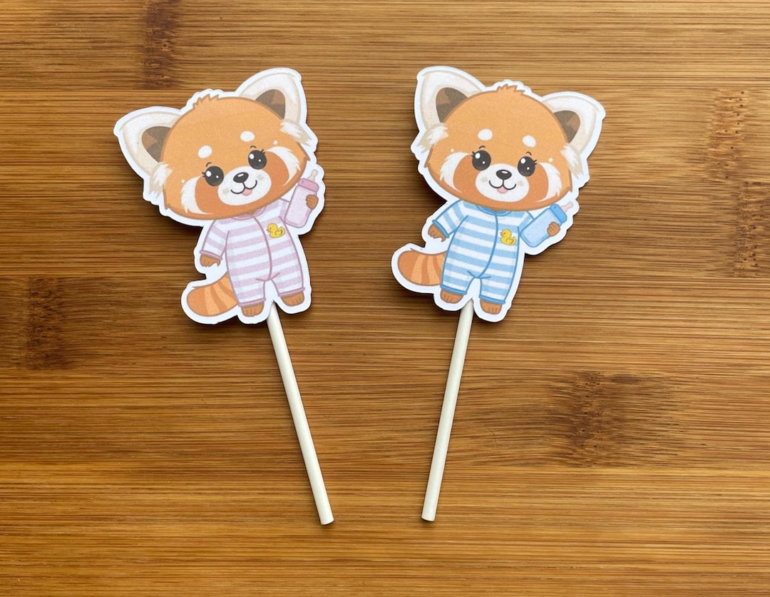 Red Panda Cupcake Toppers,red Panda Decorations,baby Shower Cupcake ...