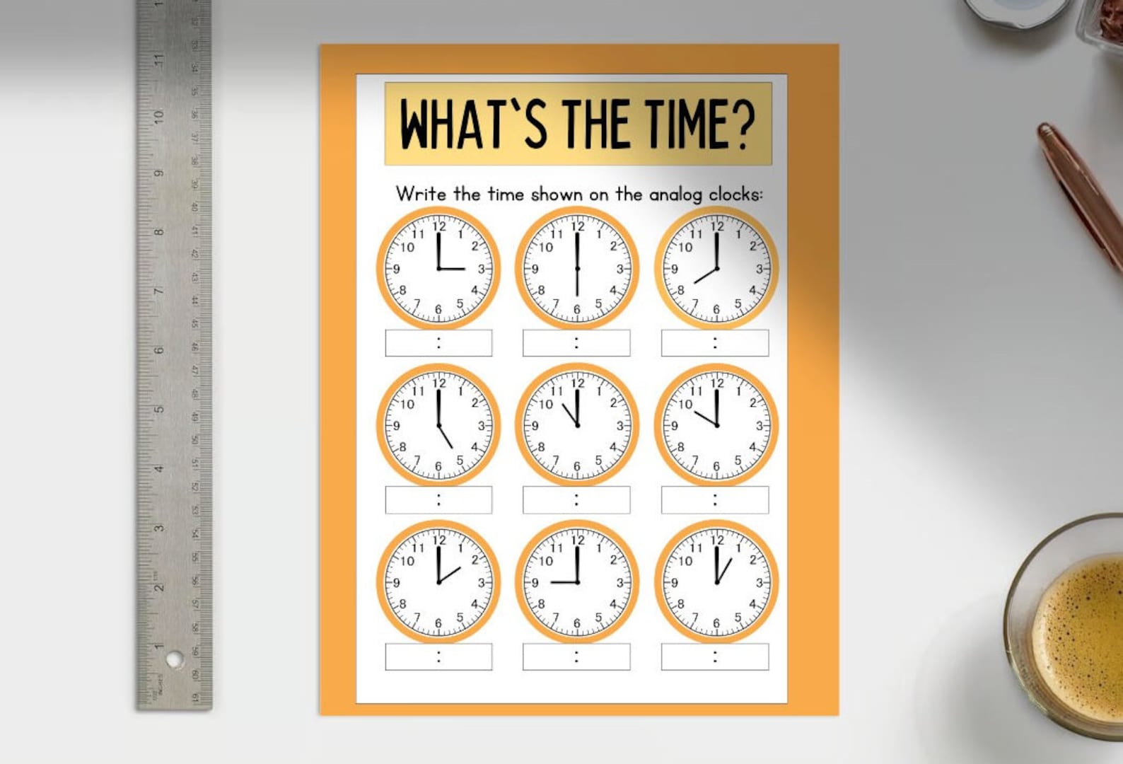 Printable Telling Time Worksheettelling Time Clock Worksheets - Etsy