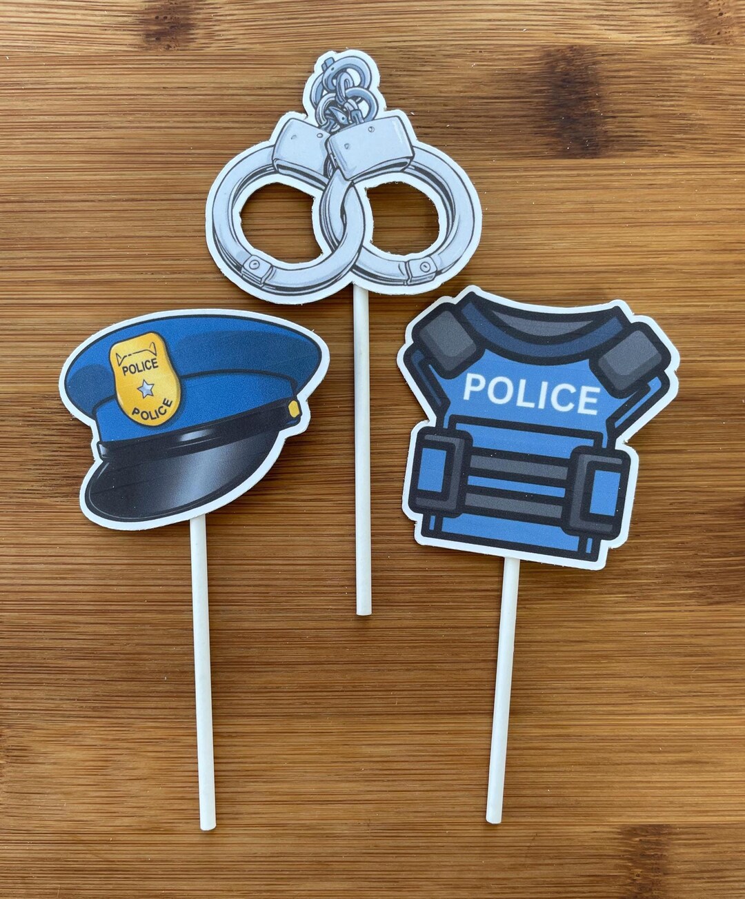 Police Cupcake Toppers,police Officer Party Decorations,law Enforcement ...