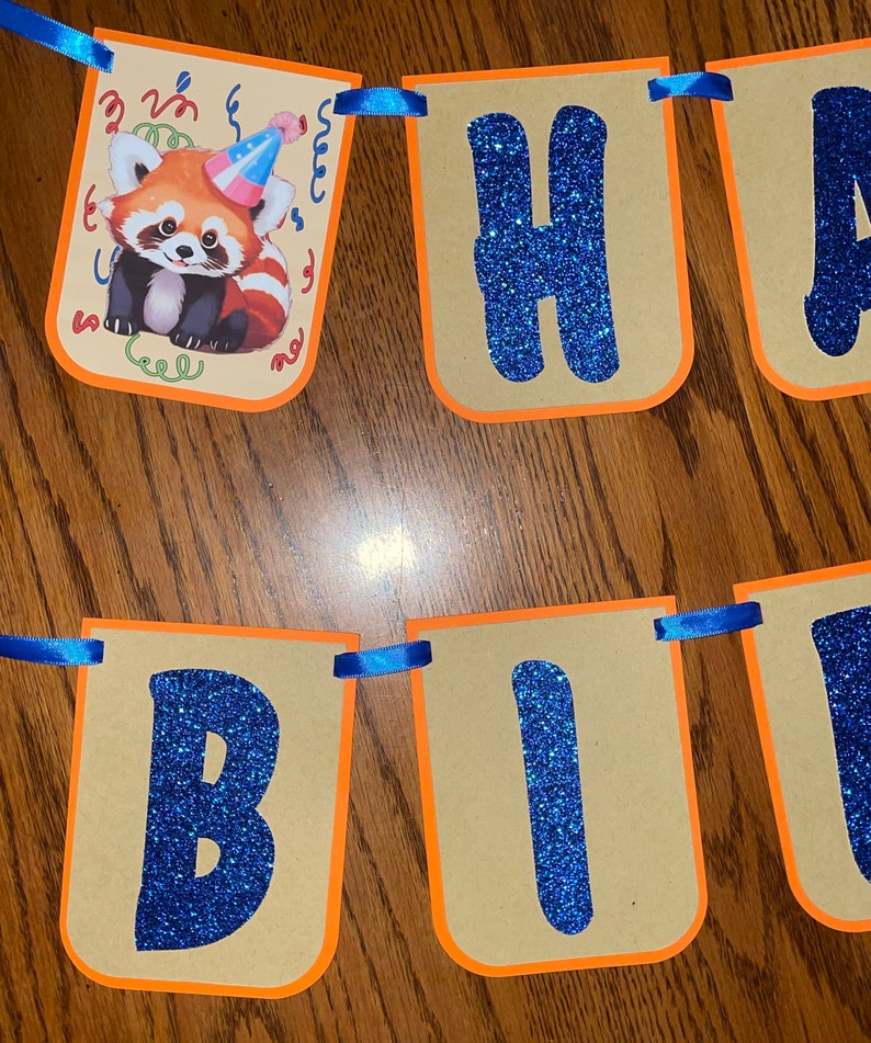 Red Panda Birthday Banner, Red Panda Party Banner, Red Panda Sign, Red ...
