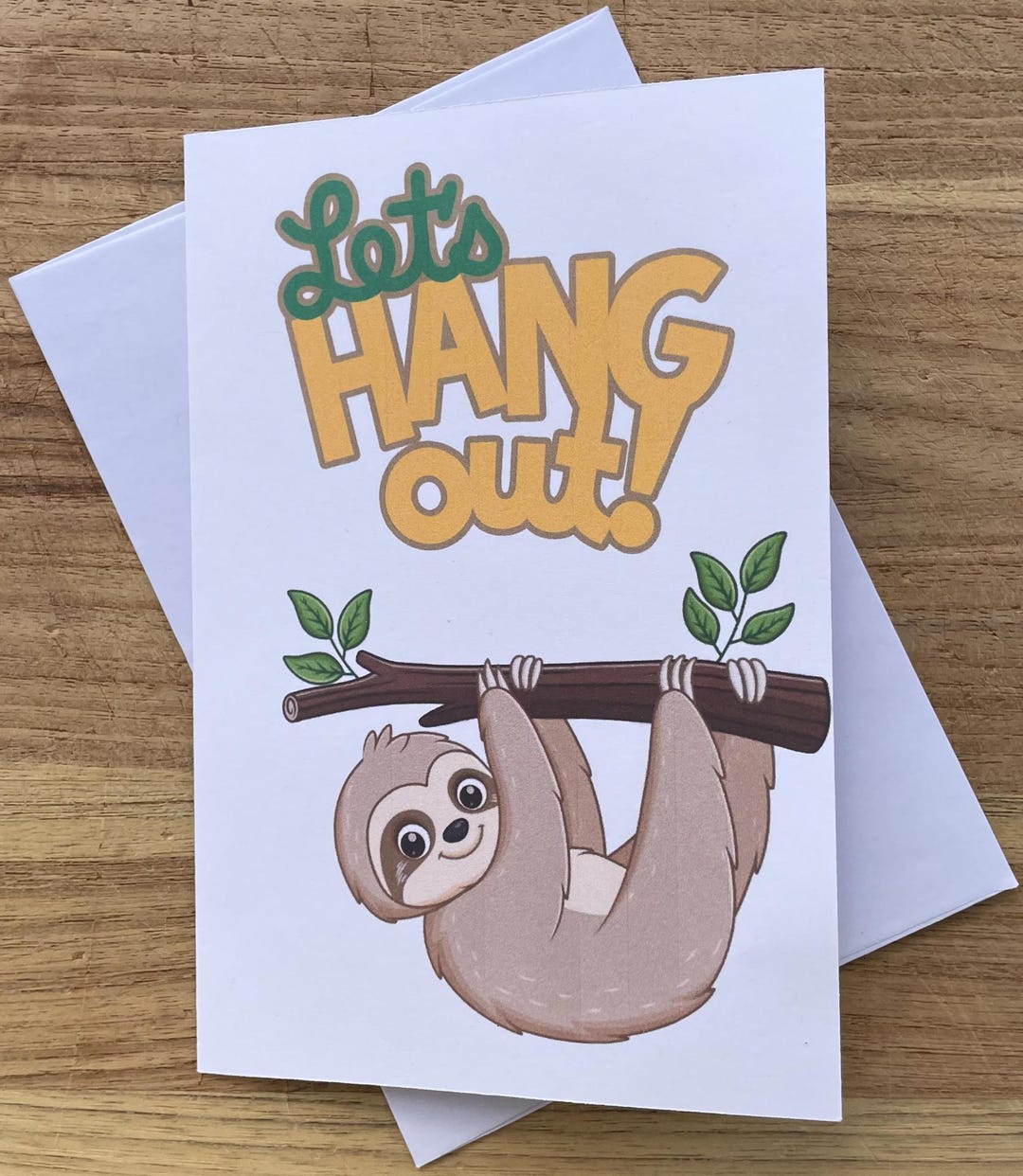 Sloth Greeting Card,let's Hang Out Card,funny Sloth Card,sloth ...