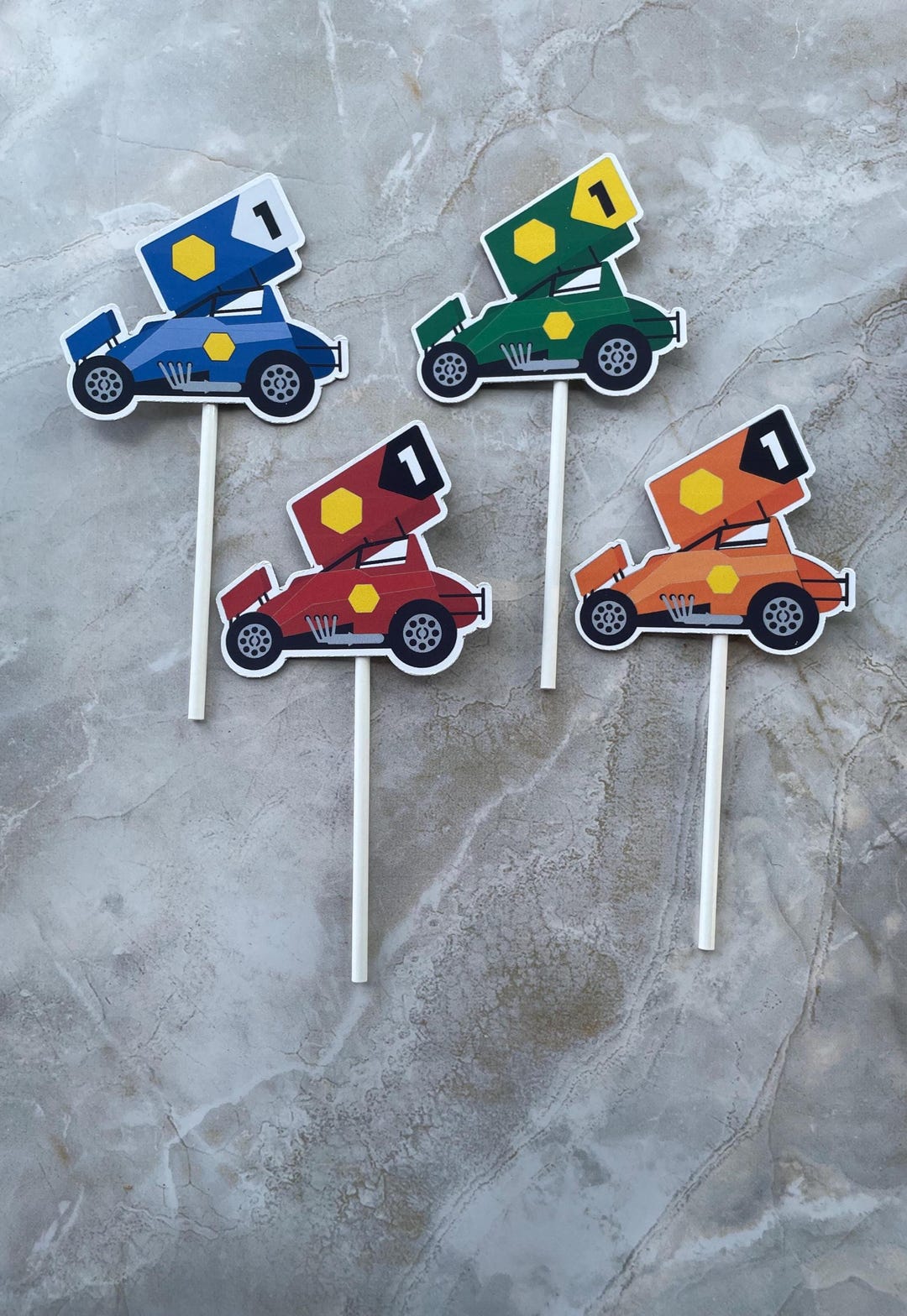 Sprint Car Cupcake Toppers,racing Cupcake Decorations,sprint Car ...