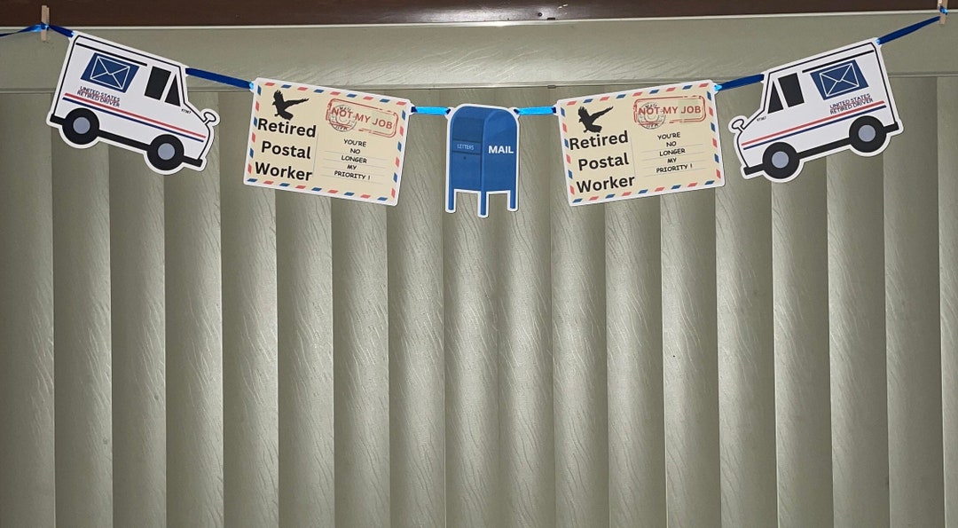 Retired Postal Worker Banner,mail Carrier Retirement Sign,retirement ...