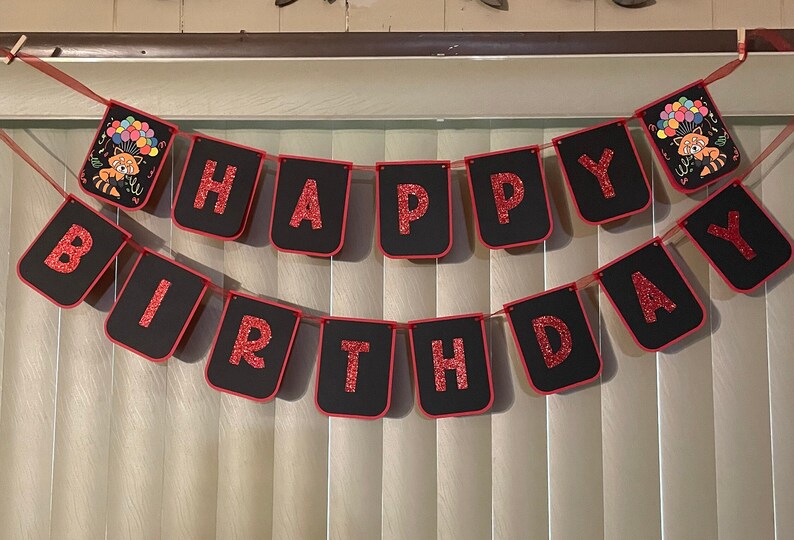 Red Panda Birthday Banner Red Panda Party Banner Red Panda - Etsy