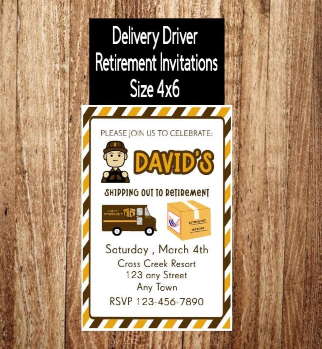 Delivery Driver Retirement Invitations, Shipping Out Party Cards (4x6 ...
