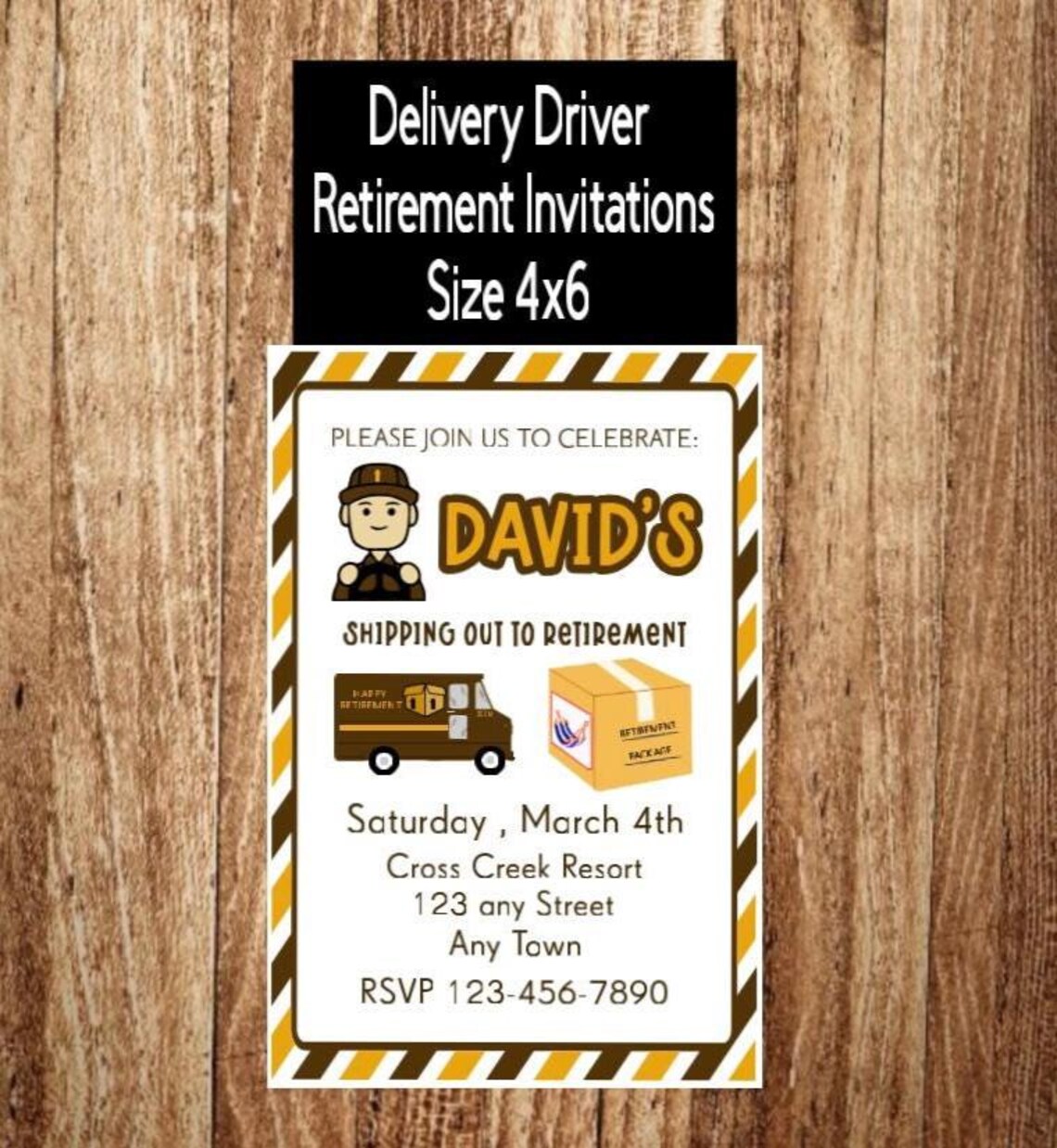 Delivery Driver Retirement Invitations, Shipping Out Party Cards (4x6 ...